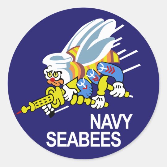 Seabees NAVY Classic Round Sticker | Zazzle.com