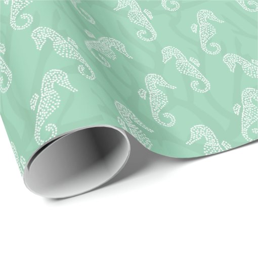 Seafoam Coral Reef Seahorse Gift Wrap | Zazzle