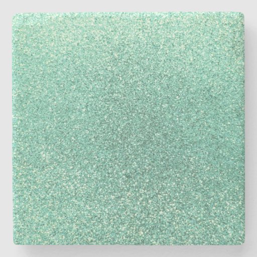 Seafoam green glitter stone coaster | Zazzle