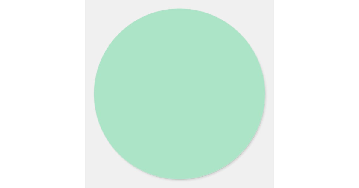 Seafoam Green Solid Color Classic Round Sticker | Zazzle