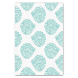 Seafoam Seashell Pattern Tissue Paper | Zazzle