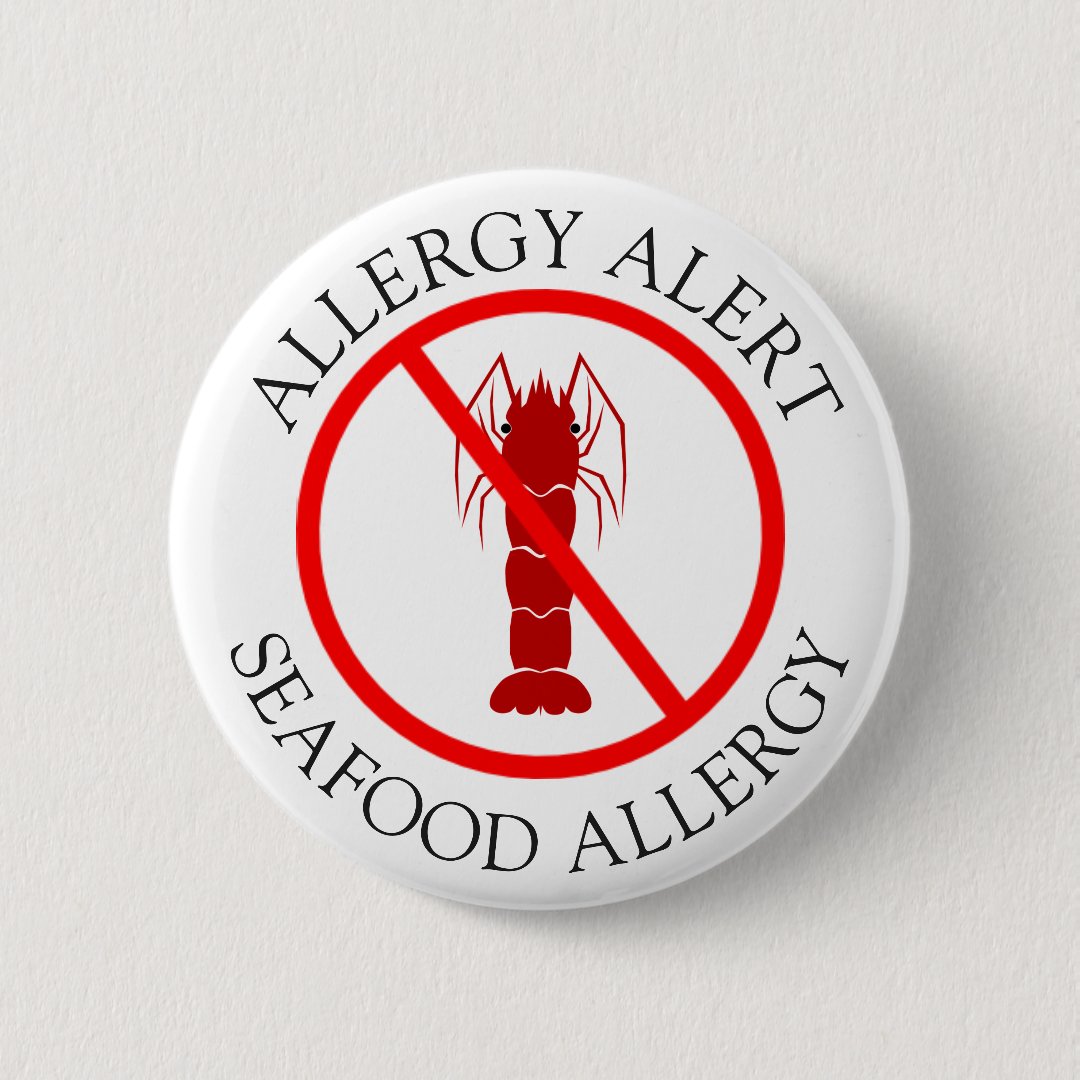 Seafood Allergy Alert Button | Zazzle