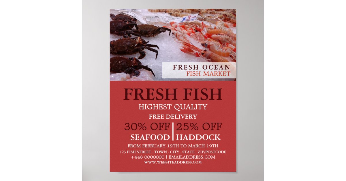 Seafood Display, Fishmonger/Wife, Fish Market Poster | Zazzle