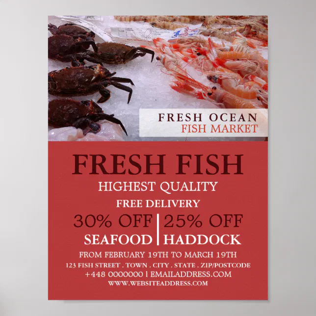 Seafood Display, Fishmonger/Wife, Fish Market Poster | Zazzle