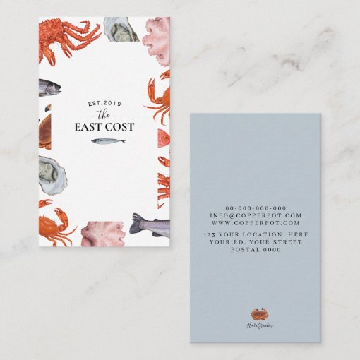seafood, fish BBQ and fish market Restaurant Business Card | Zazzle