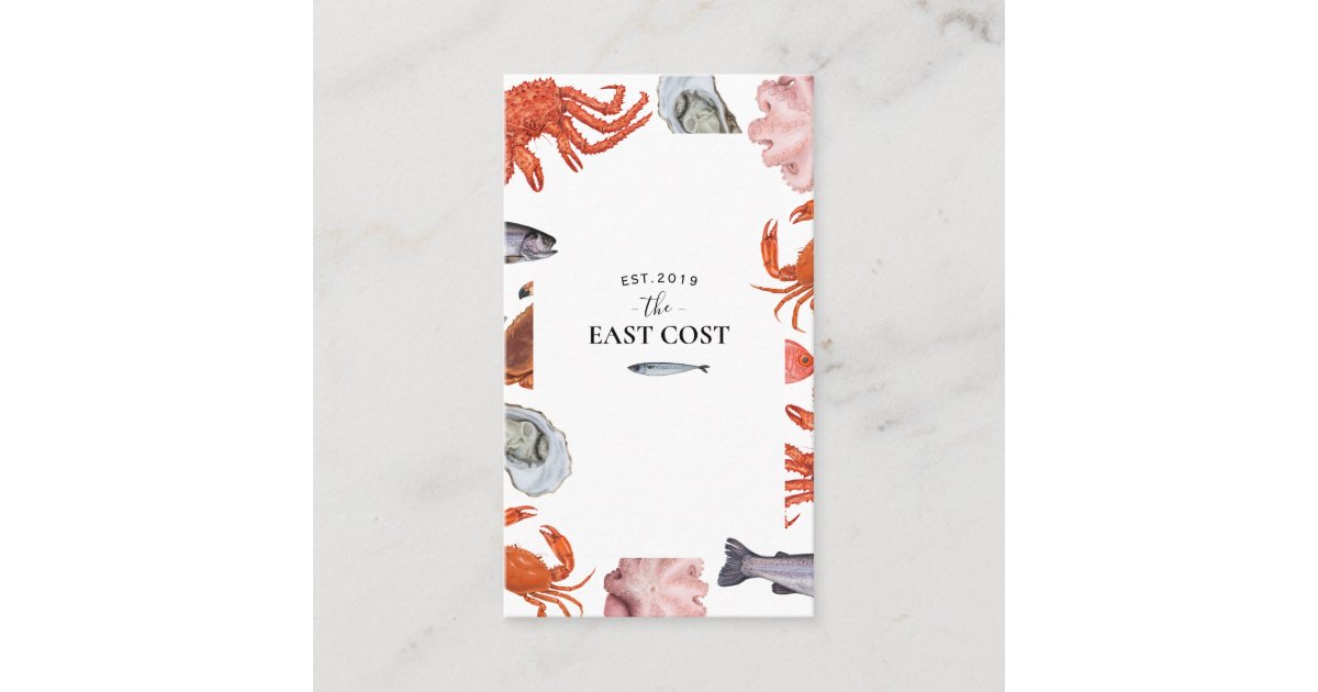seafood, fish BBQ and fish market Restaurant Business Card | Zazzle