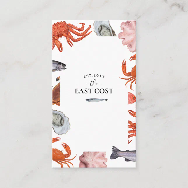 seafood, fish BBQ and fish market Restaurant Business Card | Zazzle