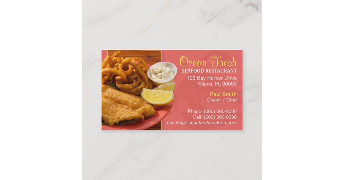 Seafood Restaurant Business Card | Zazzle