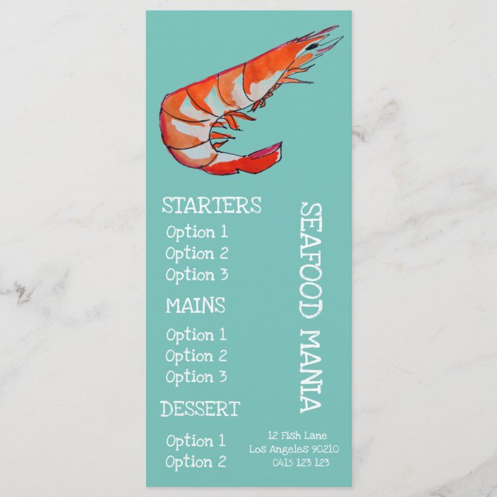 Seafood restaurant fish dinner menu | Zazzle.com