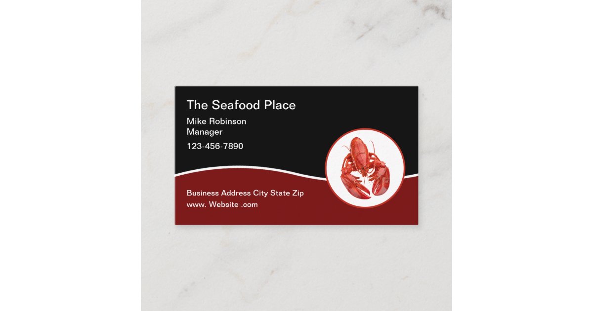 Seafood Restaurant Modern Lobster Business Cards | Zazzle