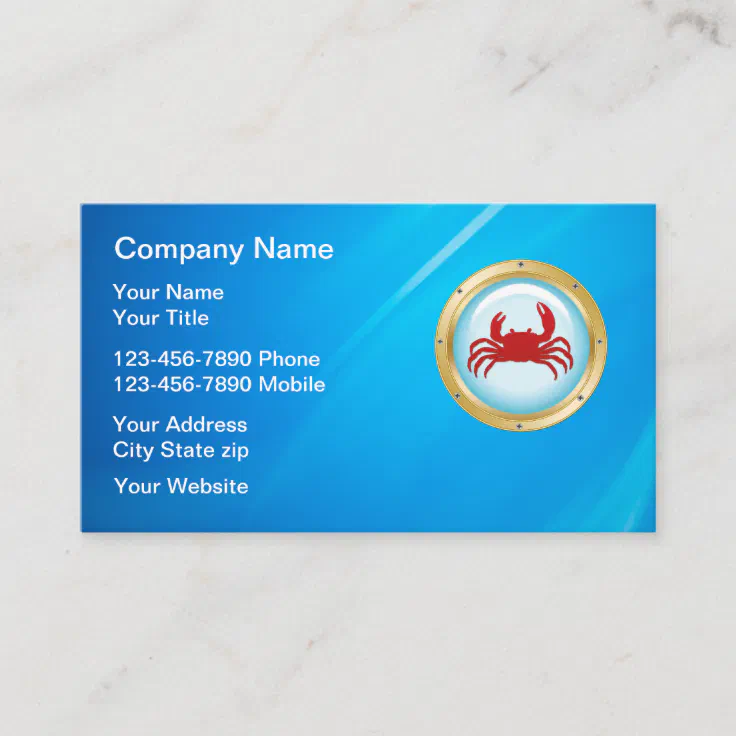 Seafood Restaurant Nautical Business Card | Zazzle