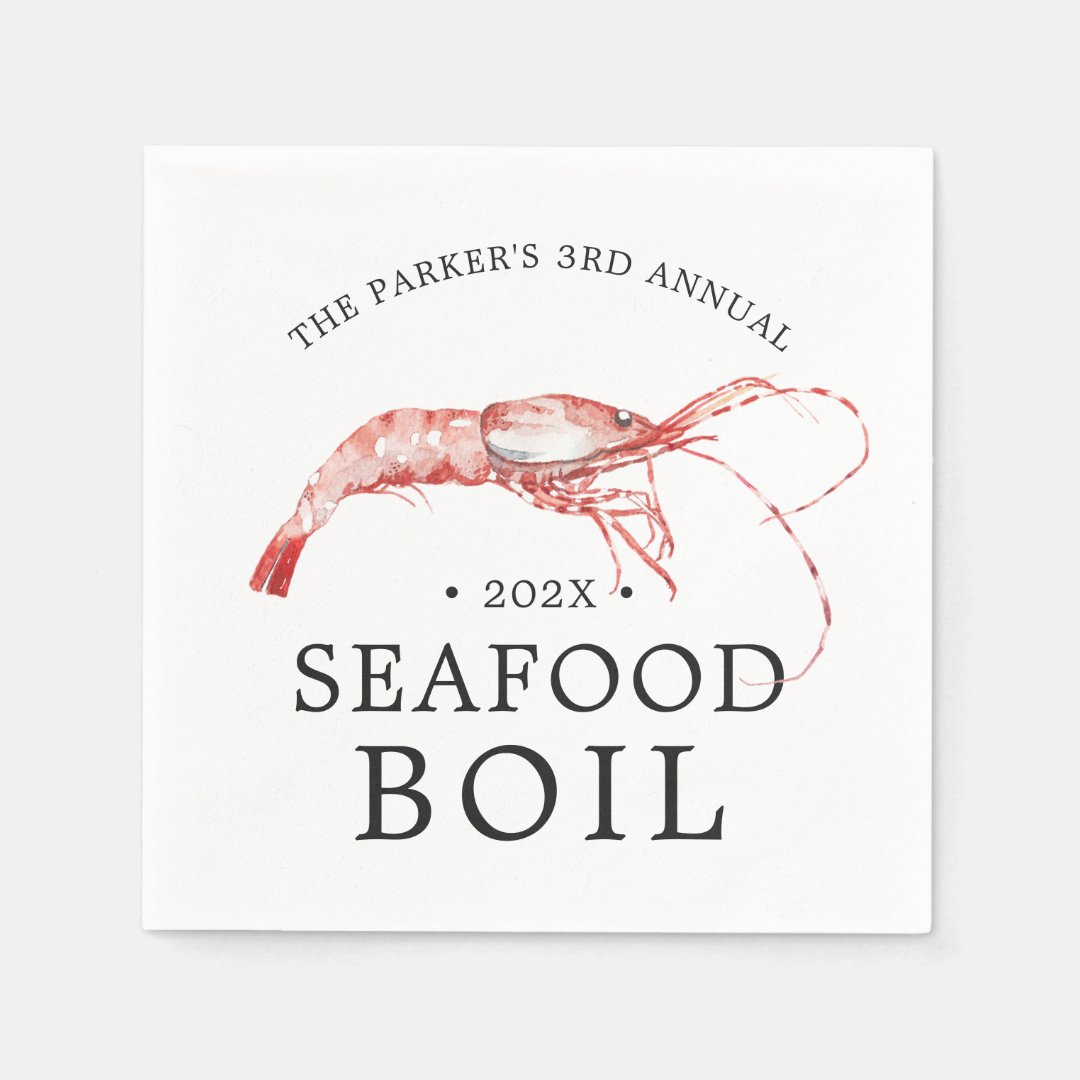 Seafood/Shrimp Boil Themed Party Napkins | Zazzle