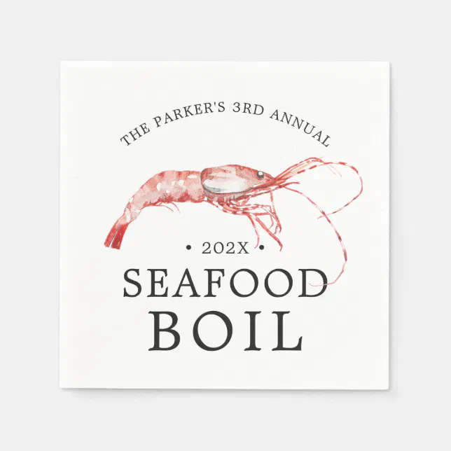 Seafood/Shrimp Boil Themed Party Napkins | Zazzle