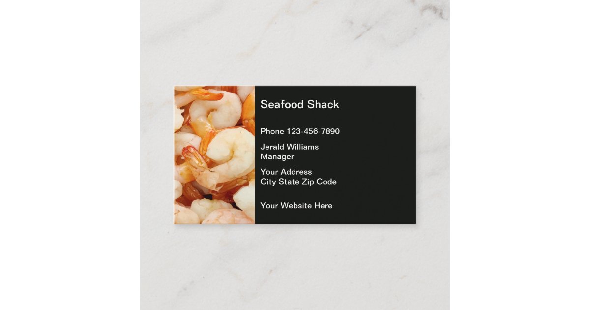 Seafood Shrimp Theme Business Card | Zazzle