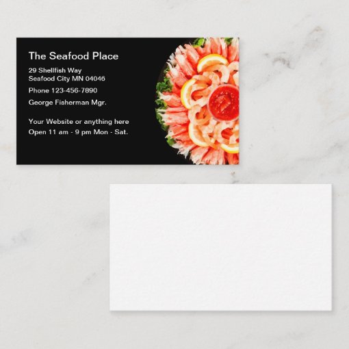 Seafood Themed Restaurant Business Cards | Zazzle