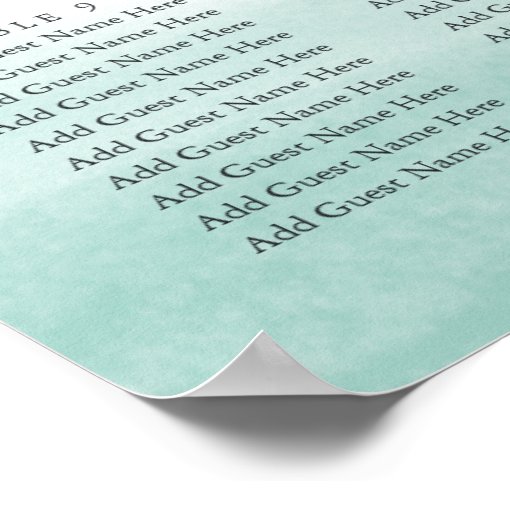 Seaglass Tides Wedding Seating Chart | Zazzle