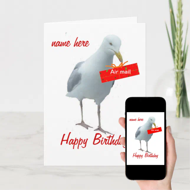 Seagull Birthday Day Card any person | Zazzle