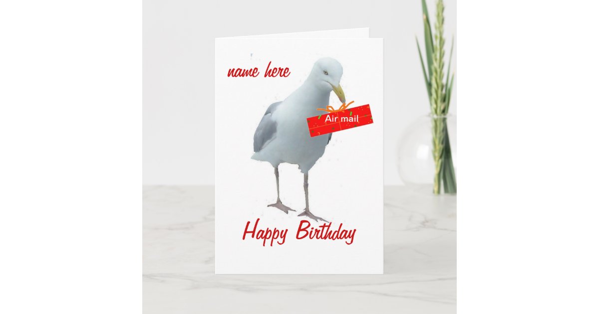 Seagull Birthday Day Card any person | Zazzle