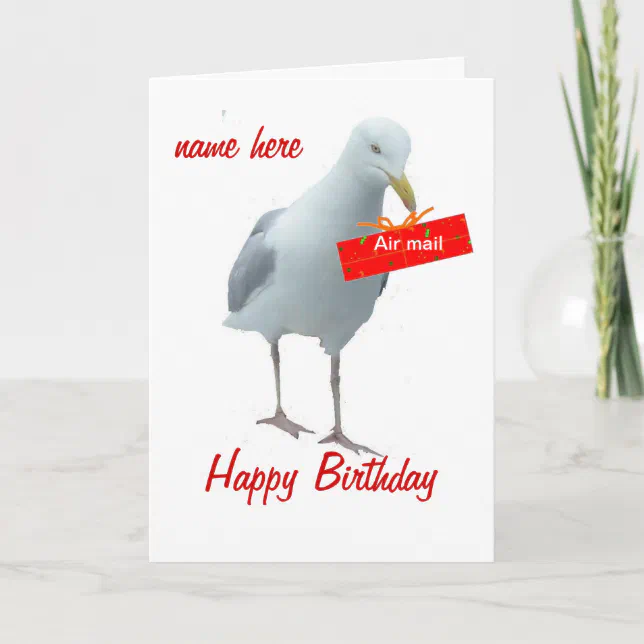 Seagull Birthday Day Card any person | Zazzle
