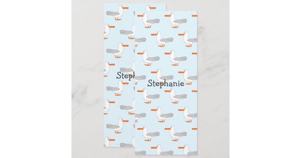 Seagull Design Personalised Bookmark Invitation | Zazzle