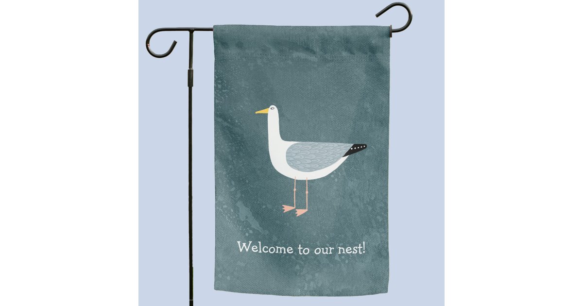 Seagull Nautical Welcome Garden Flag | Zazzle