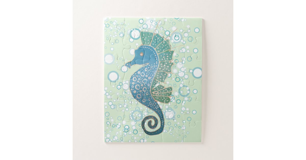 Seahorse Artwork Jigsaw Puzzle | Zazzle