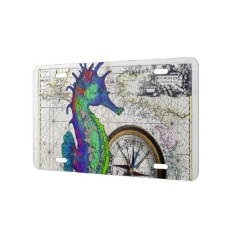 Seahorse Compass License Plate | Zazzle