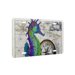 Seahorse Compass License Plate | Zazzle