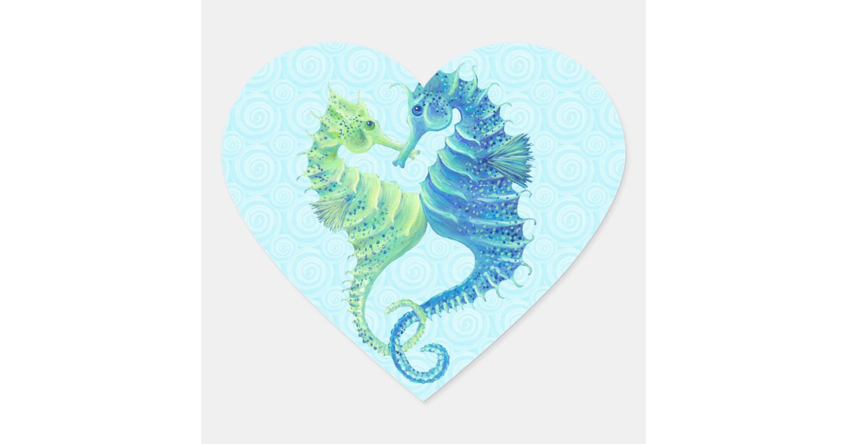 Seahorse Heart Sticker | Zazzle