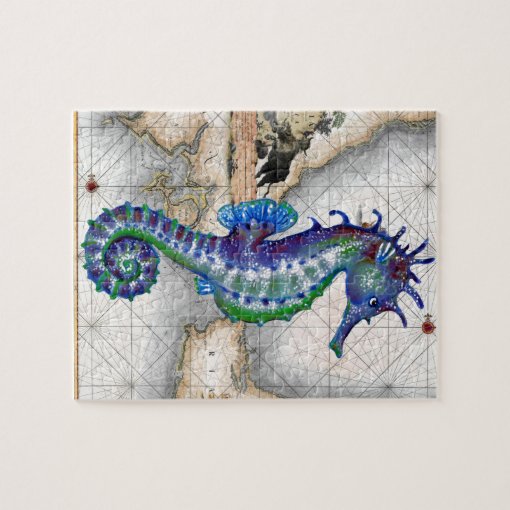 Seahorse Map II Jigsaw Puzzle | Zazzle