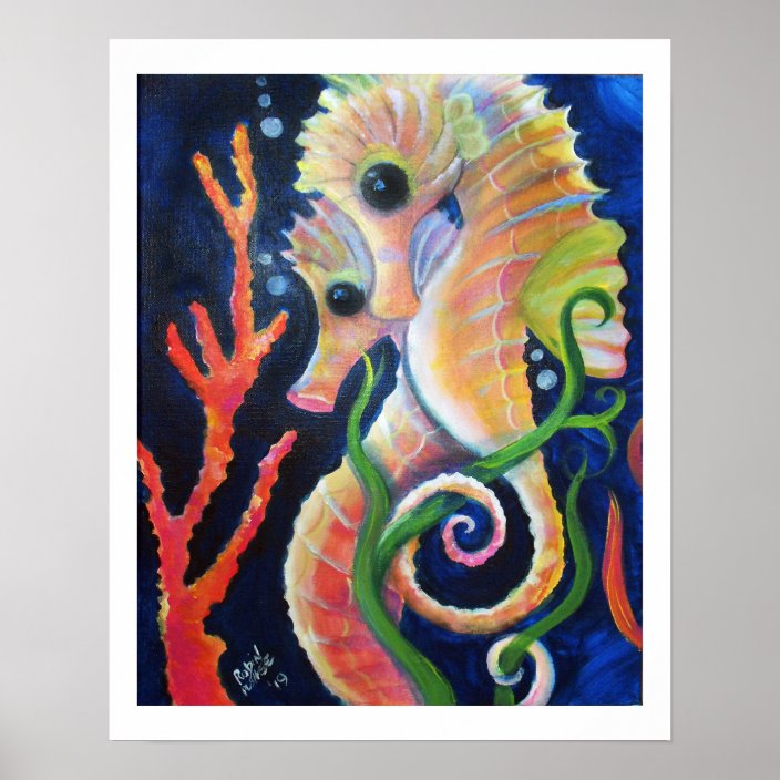 Seahorse Pair Poster | Zazzle.com