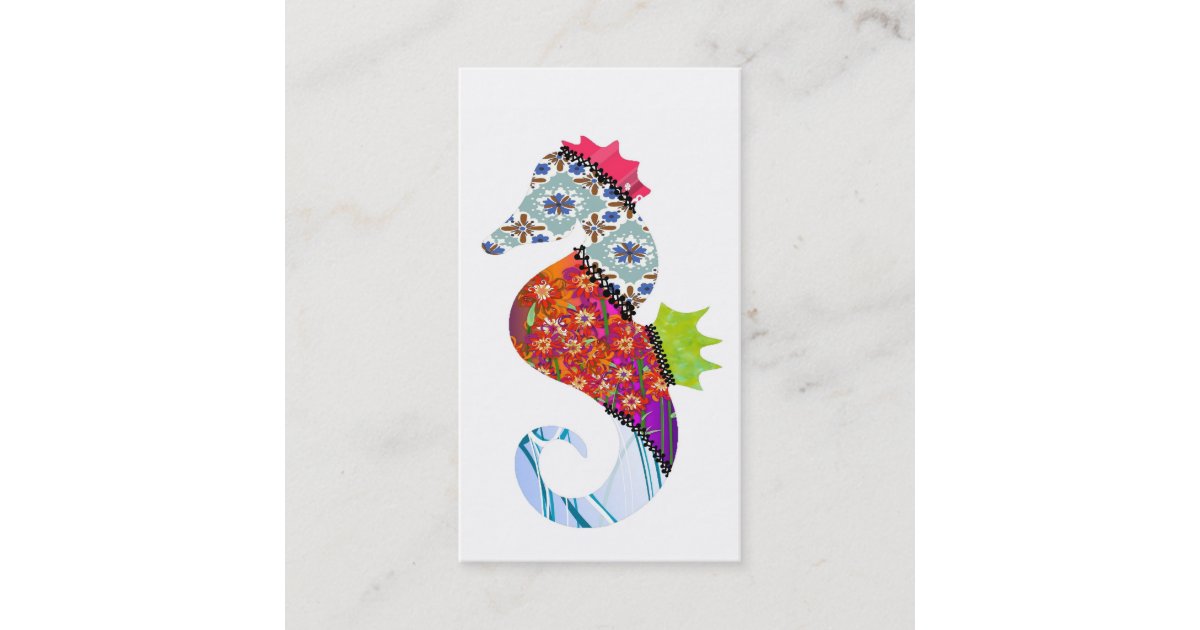 Seahorse Patchwork Pet Business Cards | Zazzle