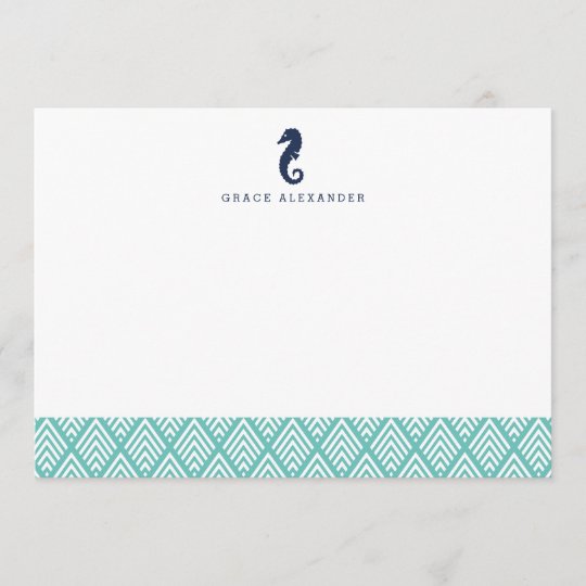 Seahorse Personalized Stationery Flat Cards | Zazzle.com