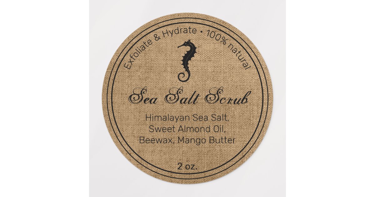 Seahorse Sea Salt Scrub Labels | Zazzle