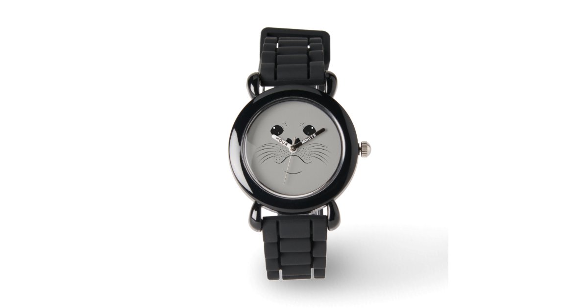 Seal face silhouette watch | Zazzle