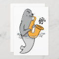 Seal Playing The Saxophone Invitation | Zazzle