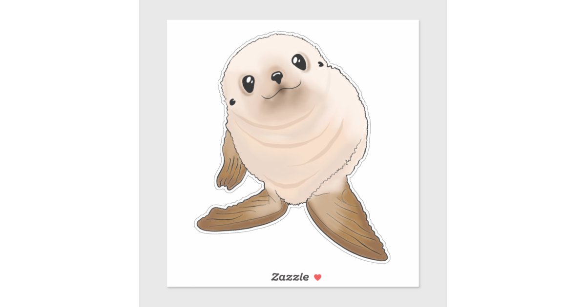 Seal Pup Sticker | Baby Seal Decal | Zazzle