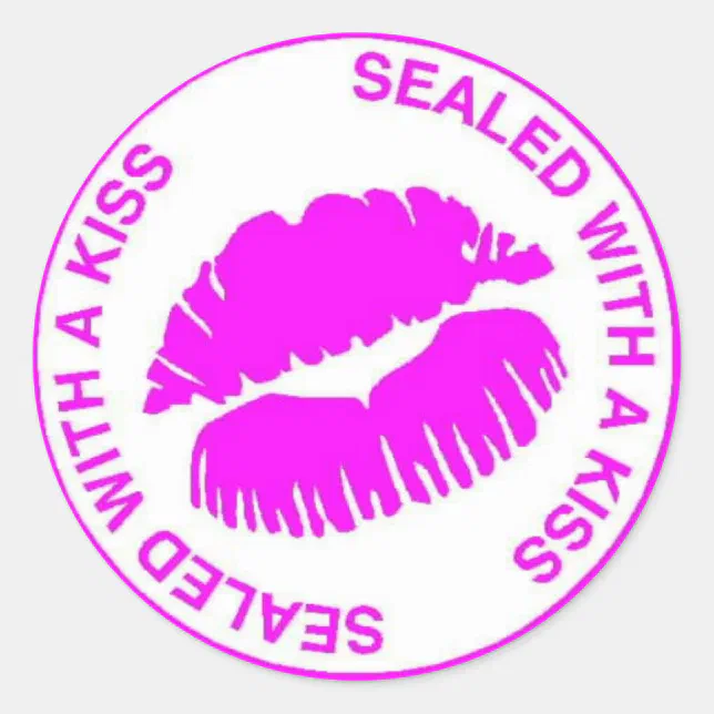 Sealed With A Kiss Classic Round Sticker | Zazzle