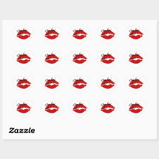 "Sealed with a Kiss" Heart Sticker | Zazzle
