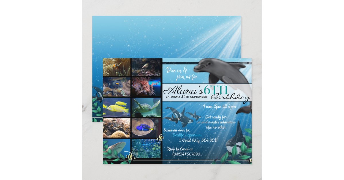 Sealife Aquarium Birthday Party Invitations | Zazzle