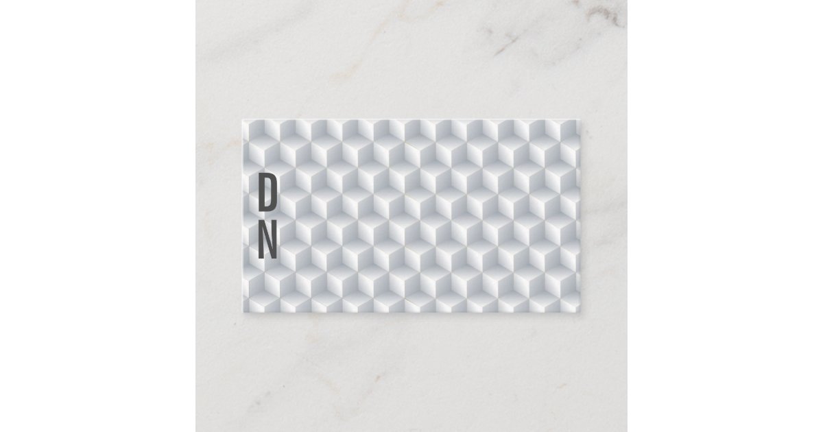 Seamless 3D White Cubes Background Business Card | Zazzle