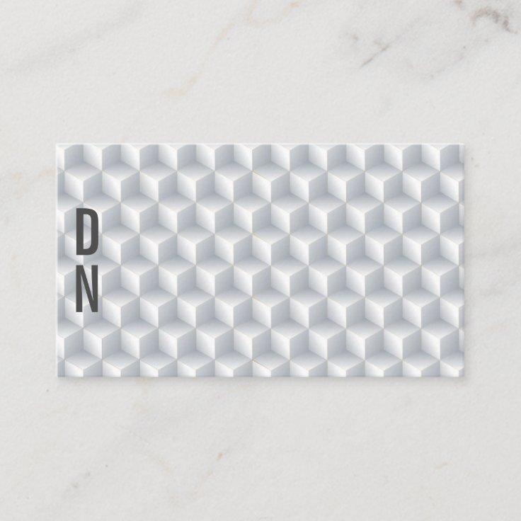 Seamless 3D White Cubes Background Business Card | Zazzle
