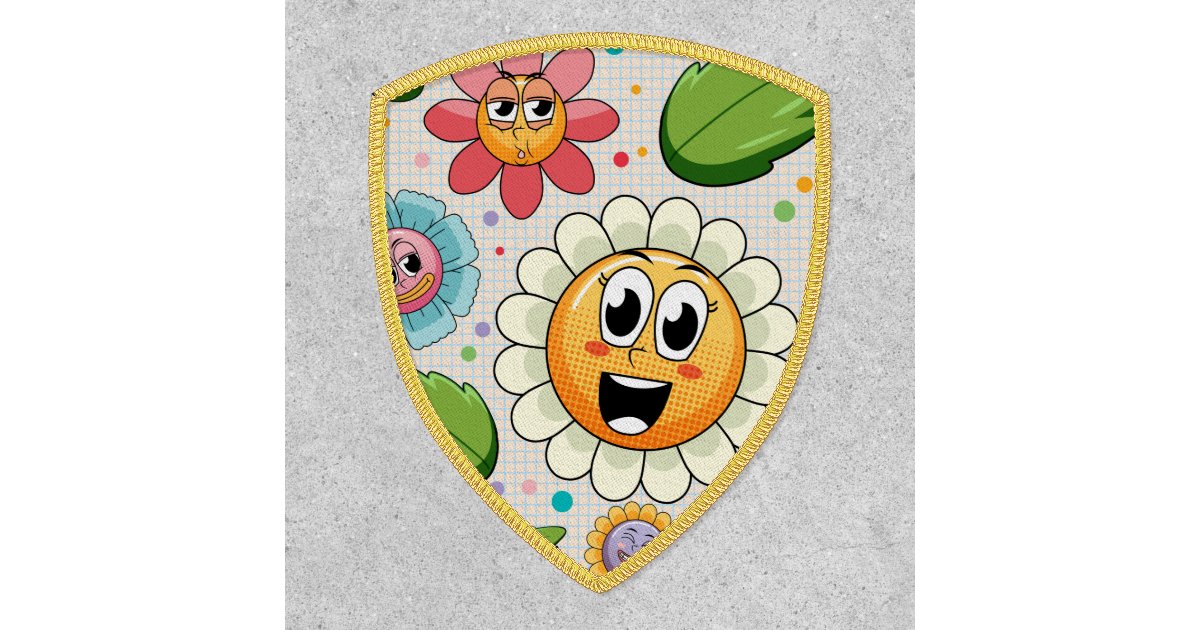 Seamless background design with colorful flowers patch | Zazzle