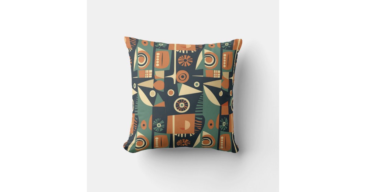 Seamless Bauhaus pattern, Vector background in sha Throw Pillow | Zazzle