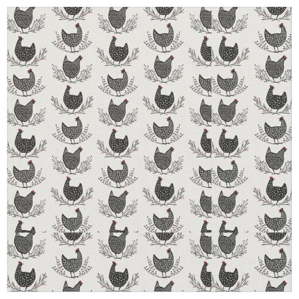 Cute seamless chickens pattern cartoon fabric | Zazzle