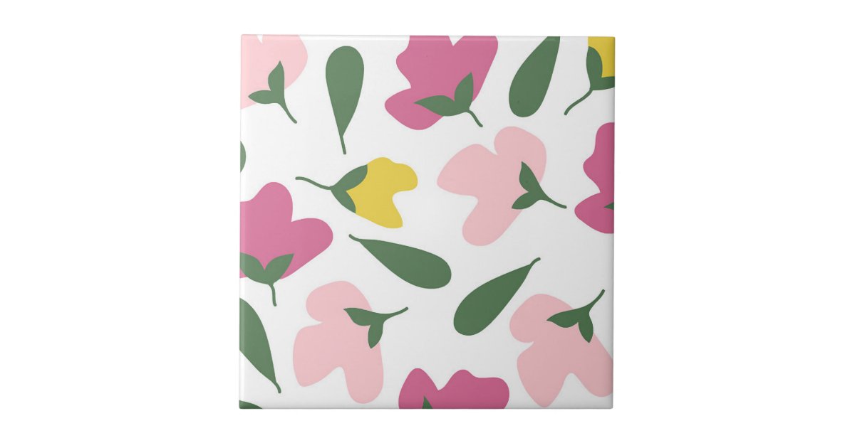 Seamless Flower Pattern Ceramic Tile | Zazzle