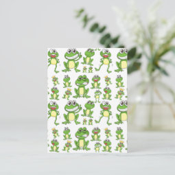 Seamless frog postcard | Zazzle