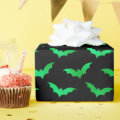 Seamless Green Foil and Black Bats Halloween Wrapping Paper | Zazzle