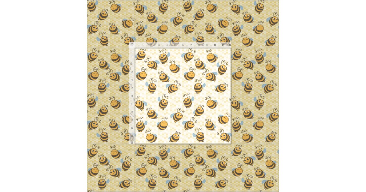 Seamless Honey Bee Pattern Fabric | Zazzle