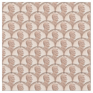 Lincoln penny/pennies copper US coin, penny fabric | Zazzle